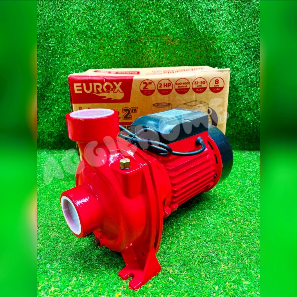 EUROX ปั๊มน้ำ รุ่น CPM-200 2.0HP 750W 220V ท่อออก2"x2" CENTRIFUGAL PUMP ดูดลึก8เมตร H.MAX 22M ...