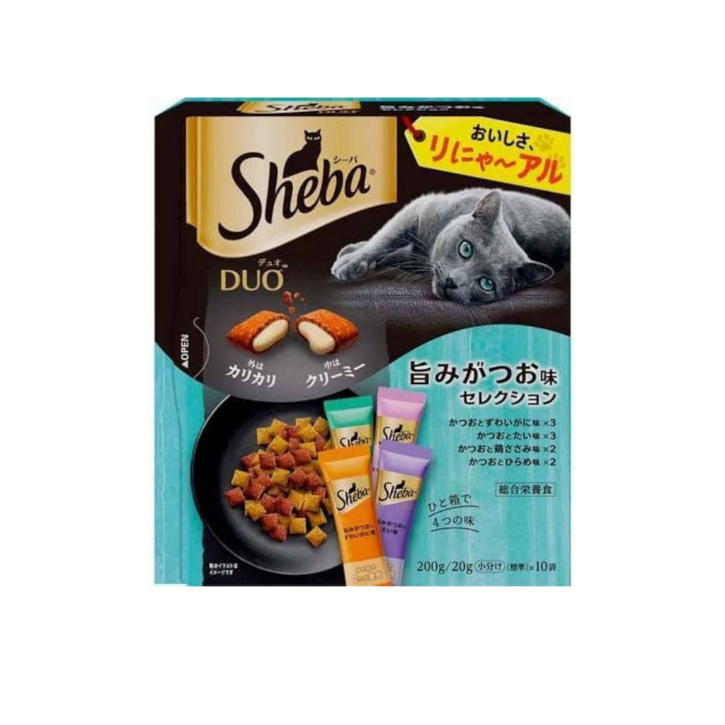Sheba Duo Cat Food for Adult Cats, Savory Bonito Flavor Selection, 7.1 ...