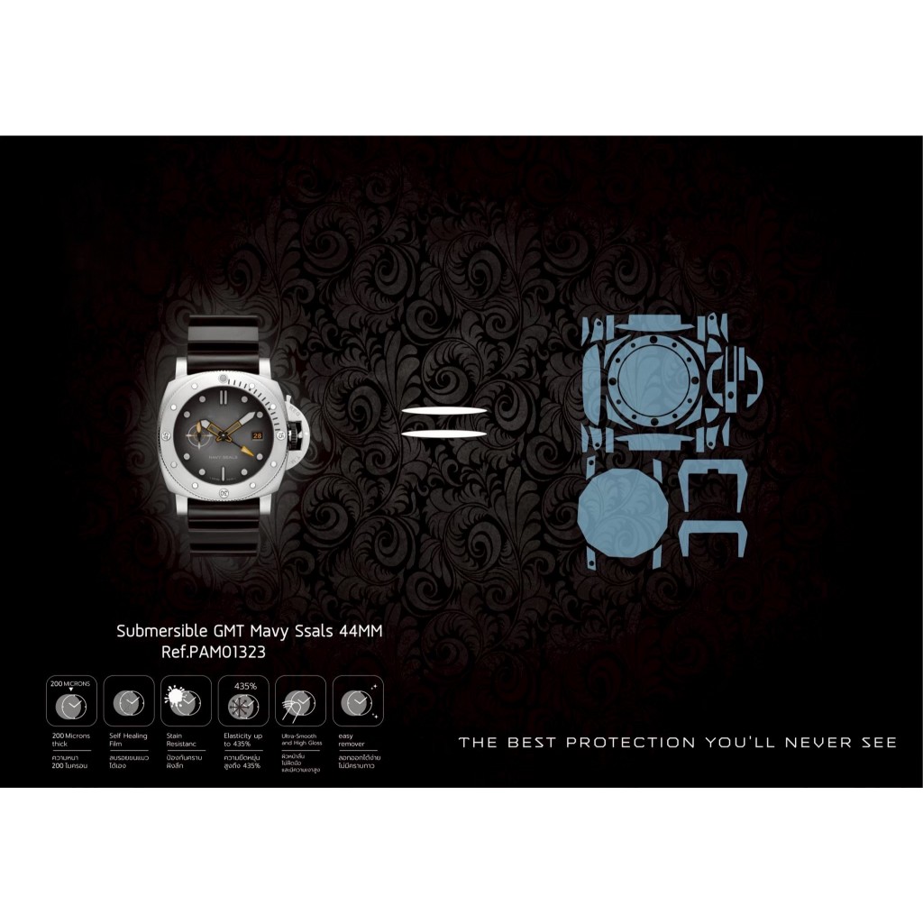 ฟิล์มกันรอยนาฬิกา Protection Film สำหรับ แบรนด์ Panerai Submersible GMT ...