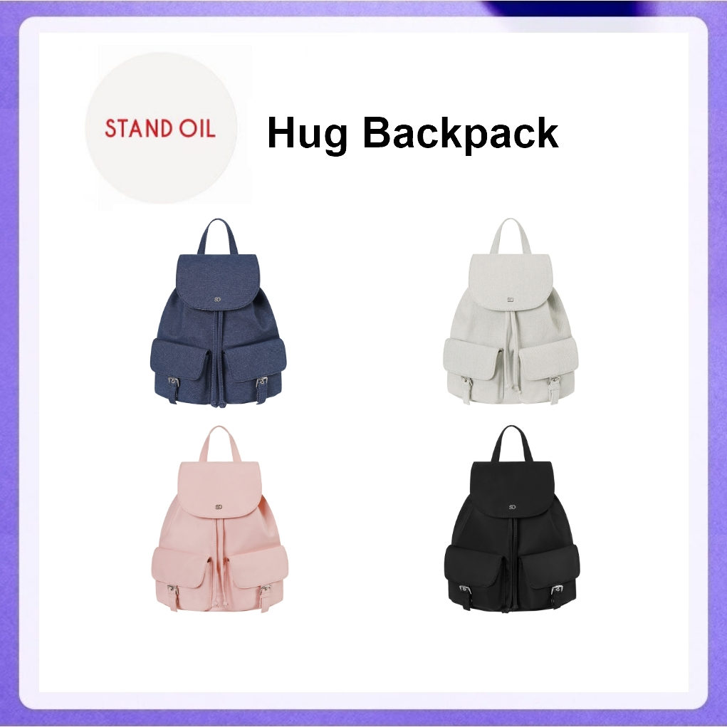 Stand Oil Hug Backpack - 허그 백팩 (Denim, Gray Denim, Black, Baby Pink) | Shopee Thailand