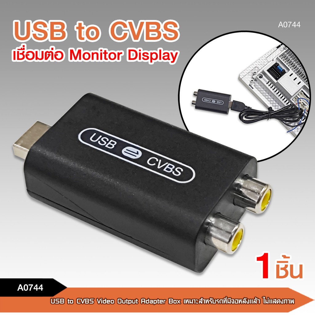 caraudio2560 USB TO CVBS OUTPUT ADAPTER BOX กล่องแปลงสัญญาณวีดีโอ ...
