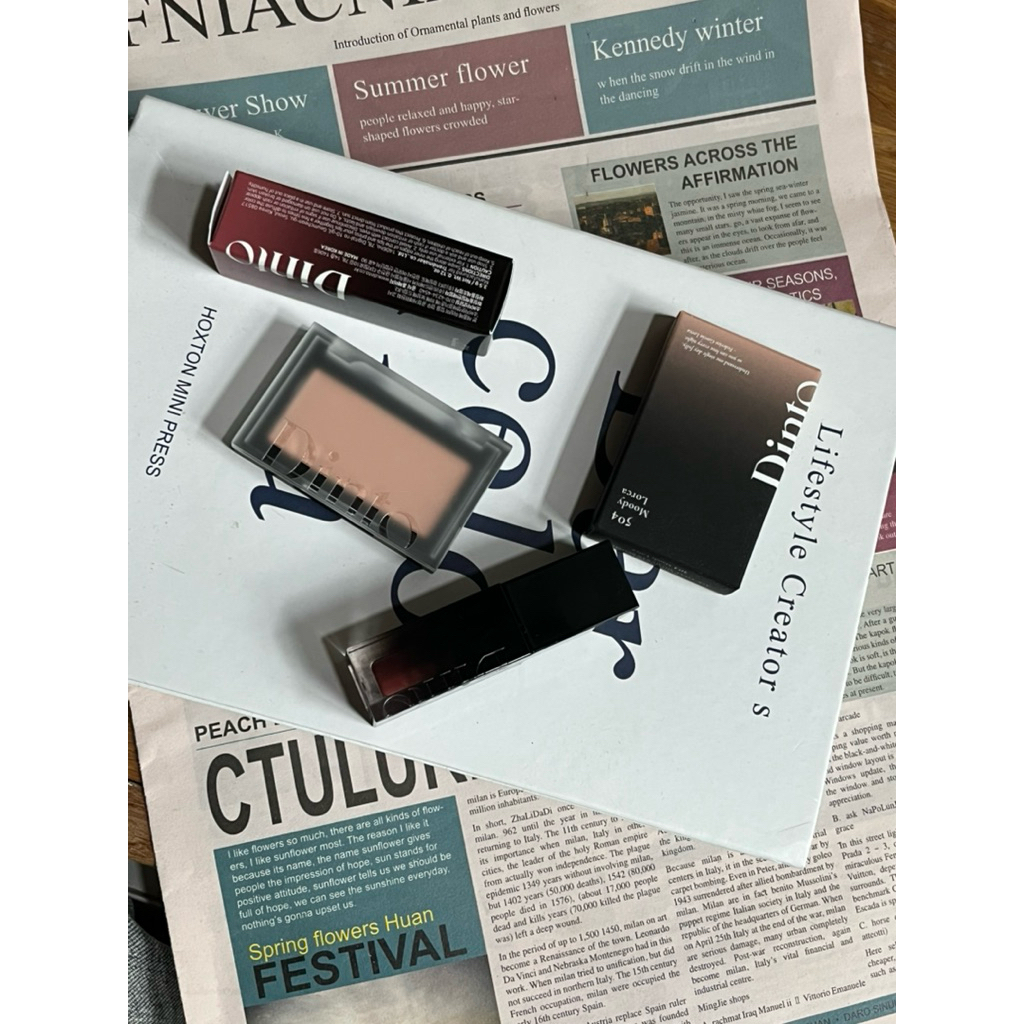 Dinto Lip tint 204 and Blush on 504🌷แท้ 💕 ฟรีกล่อง | Shopee Thailand