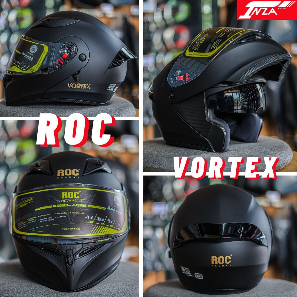 ROC HELMETS รุ่น VORTEX หมวกกันน็อคเปิดคาง แว่นด้านใน 2 ชั้น ทรงสปอร์ต ...