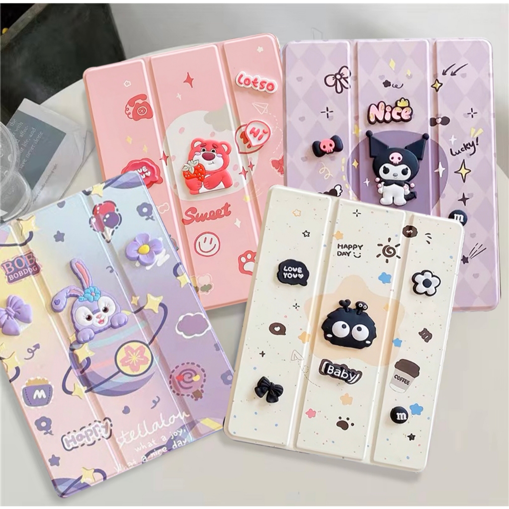 010.เคสฝาพับ เคส For Samsung Galaxy Tab S6 lite/Tab A7 lite/Tab A9 Plus S9 FE มีช่องใส่ปากกา เคส ...