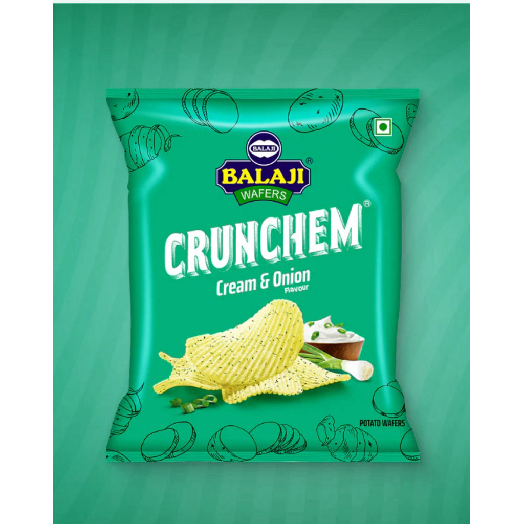 [พร้อมส่ง] Balaji wafer Crunchem sour cream&onion/Simply Salted/Tomato ...