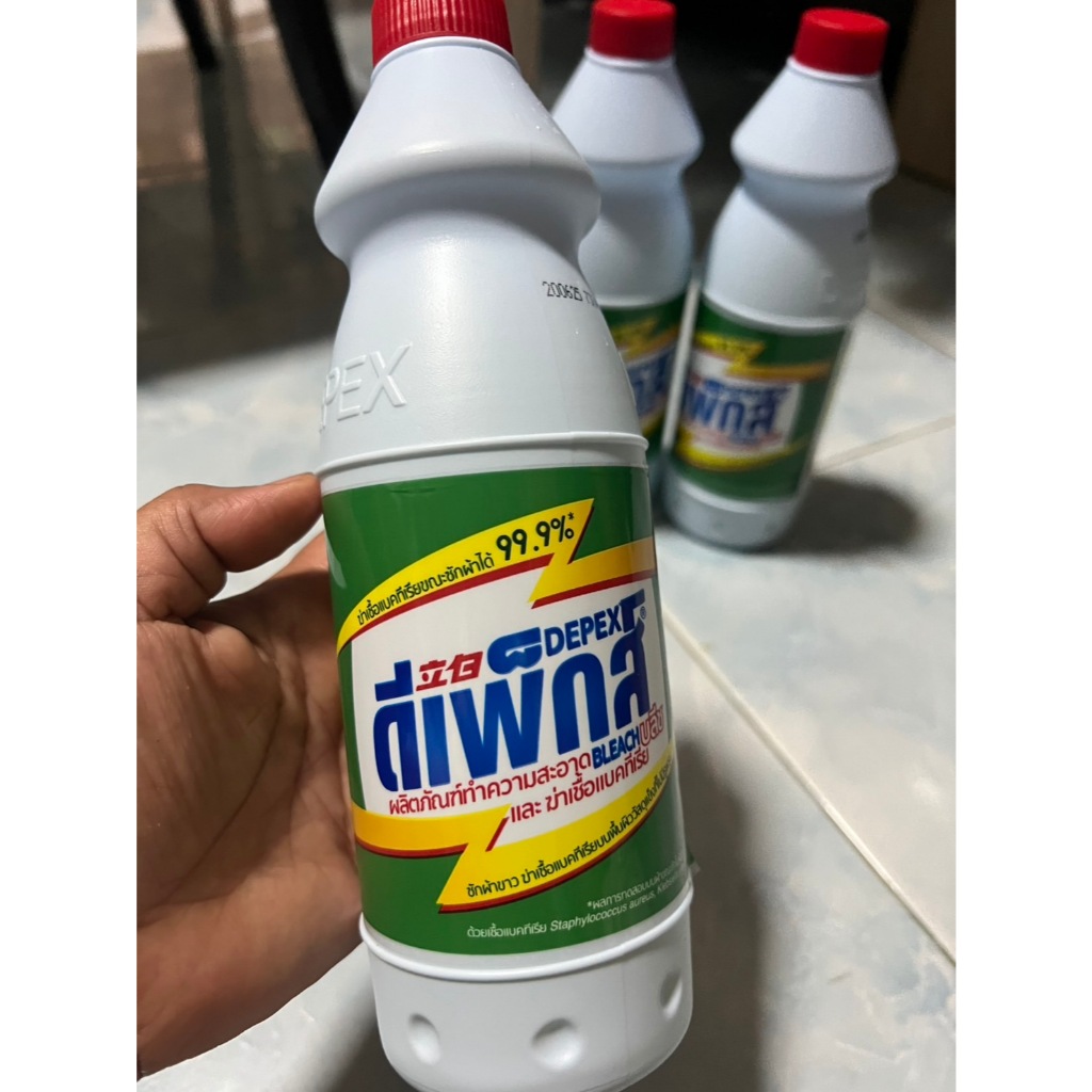 น้าซักผ้าขาวสูตรเข้มข้น ฆ่าเชื้อแบคทีเรียและเชื้อรา Depax 500ml.(1ขวด ...
