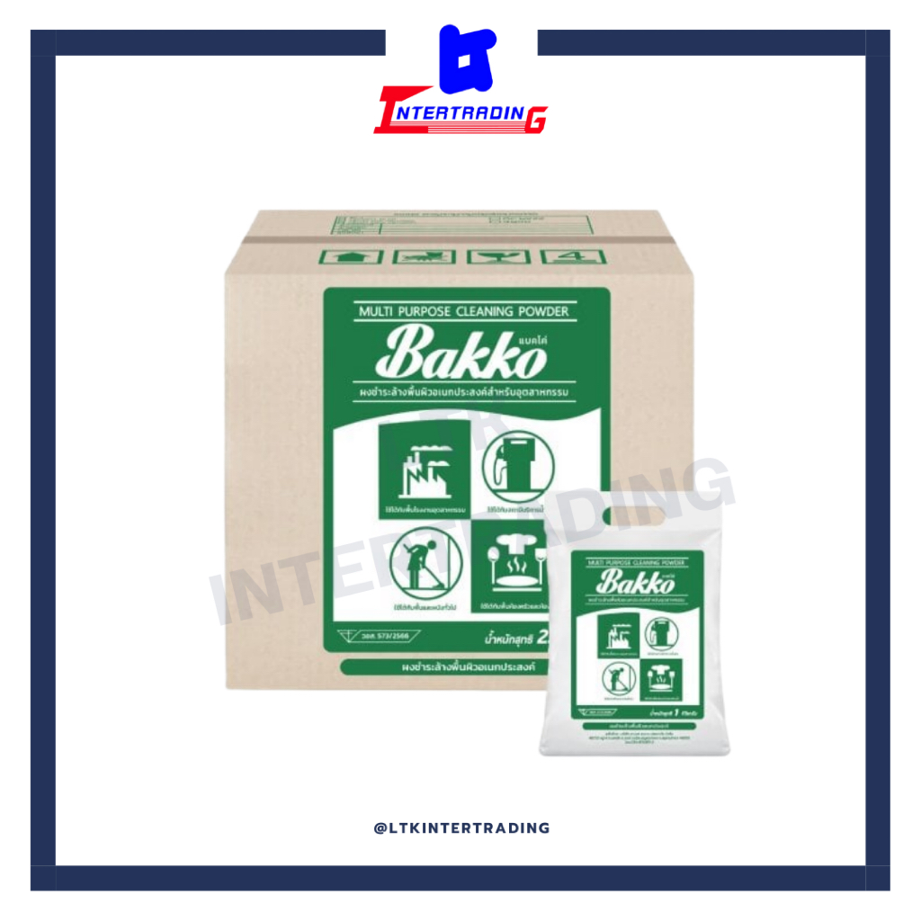 Bakko ผงซักล้าง อเนกประสงค์ (1กกx25ถุง/ลัง) สินค้าพร้อมส่ง | Shopee ...