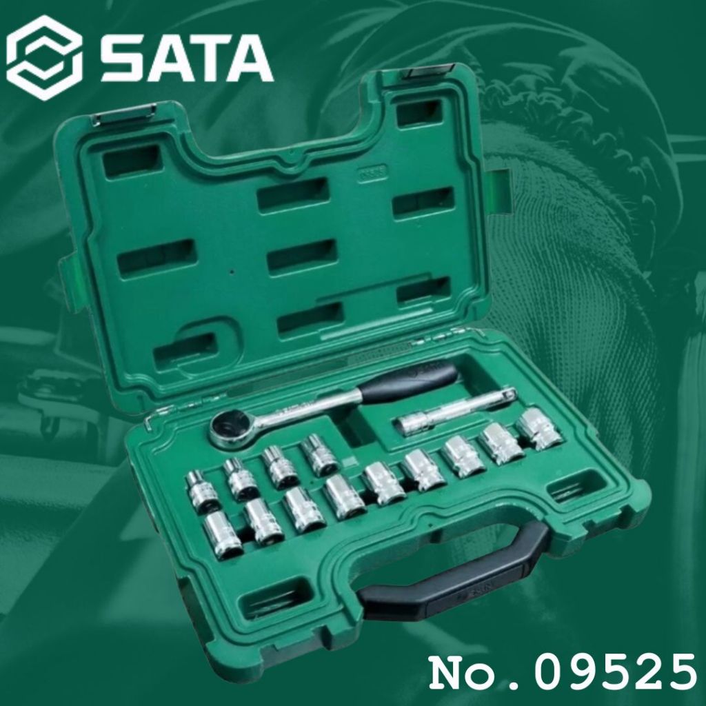 SATA ชุดบล็อก 6 เหลี่ยม 1/2" 15 ชิ้น No.09525 | Shopee Thailand
