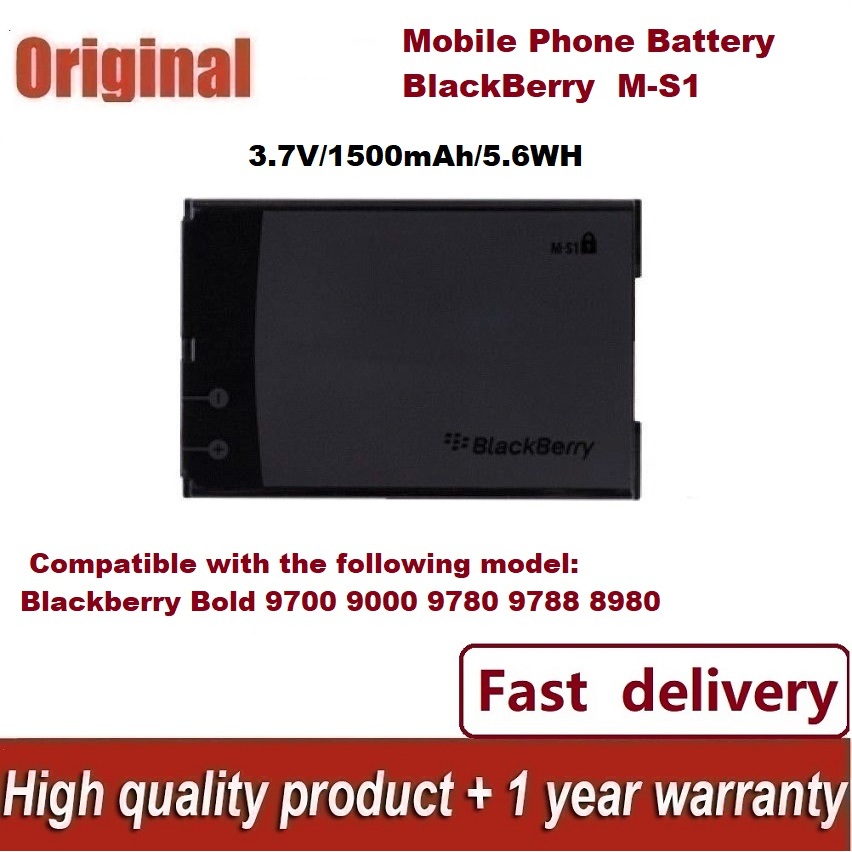 คุณภาพสูง แบตเตอรี่ M-S1 สำหรับ Blackberry Bold 9700 9000 9780 9788 ...