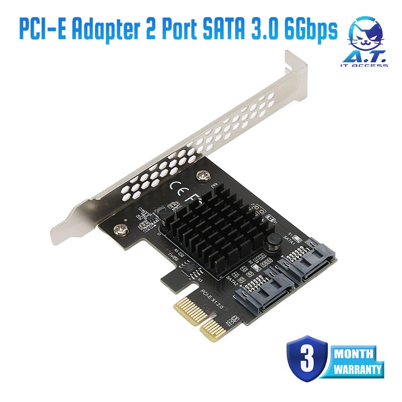 PCI-E Adapter 2 Port SATA 3.0 6Gbps Controller PCI Express X1 to SATA 3 ...