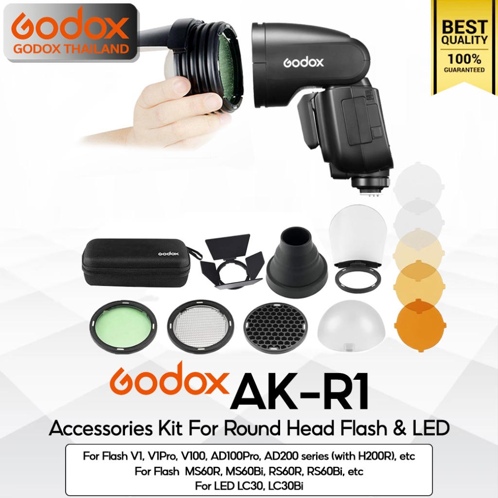 Godox AK-R1 Accessory Kit For แฟลช & LED หัวกลม V1, V1Pro, V100 ...