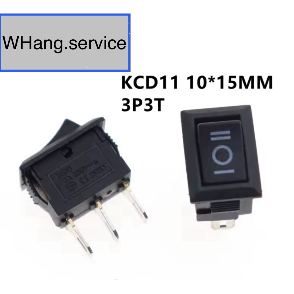 switch สวิตช์ on off on KCD11 ขนาด10x15mm 3A250VAC6A125VAC | Shopee ...