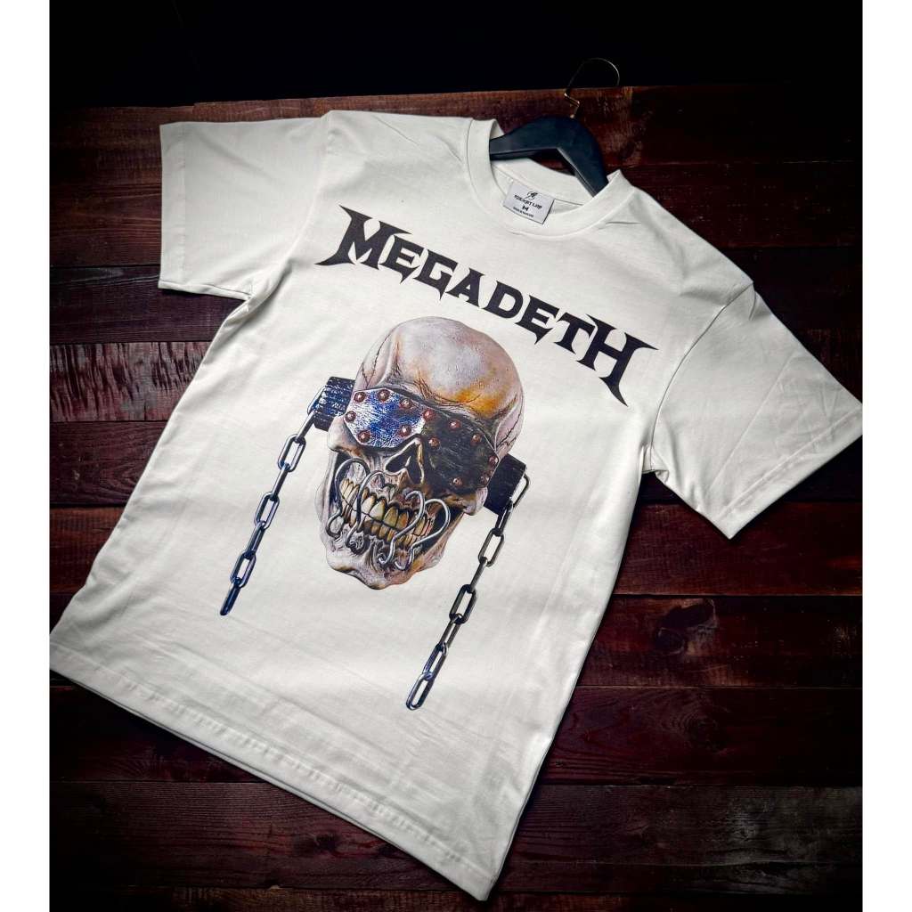 Megadeth Fan Rocket Lab เสื้อยืดสีขาว ผ้าคอตตอนพรีเมี่ยม USA สกรีนแบบ ...