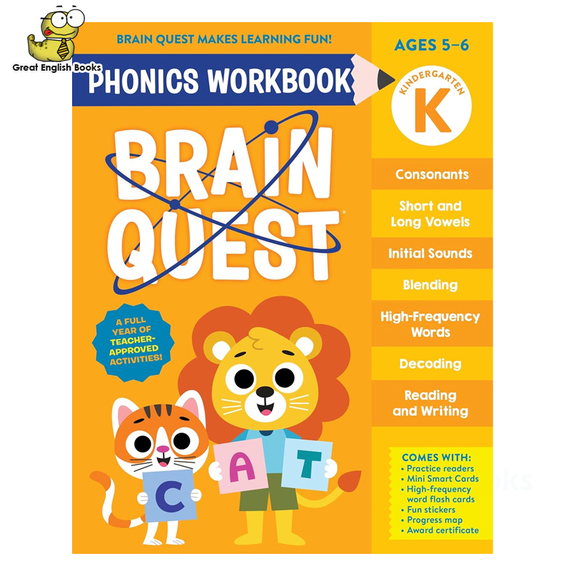 (ใช้โค้ดรับcoinคืน10%ได้) *Original* หนังสือแบบฝึกหัด Brain Quest Phonics Workbook: Kindergarten ...