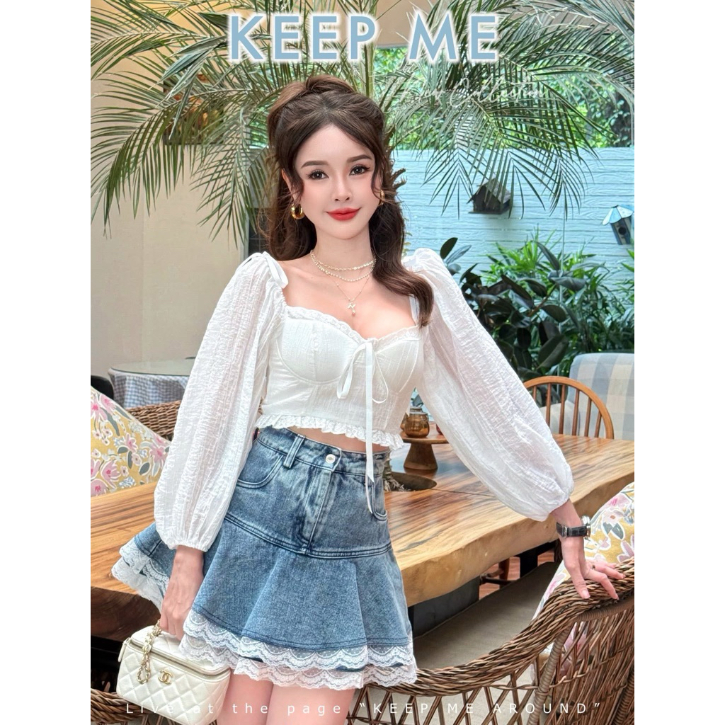 ป้าย Keep me around ชุดเซ็ต 2 ชิ้น ผ้าดีมาก SizeXS, S | Shopee Thailand