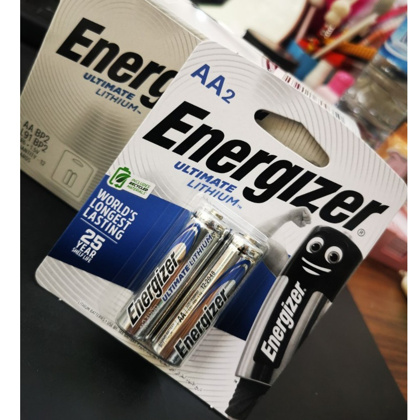 แท้ 100% Energizer Ultimate Lithium Battery AA / AAA ( Pack2) ถ่านลิเธี่ยม AA (แพ็ค 2 ก้อน ...