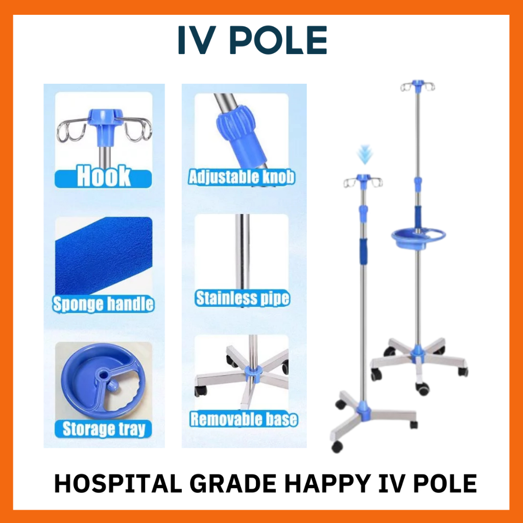 [Hospital Grade] Happy IV Pole - SS Base IV Pole เสาน้ำเกลือแสตนเลส เสา ...