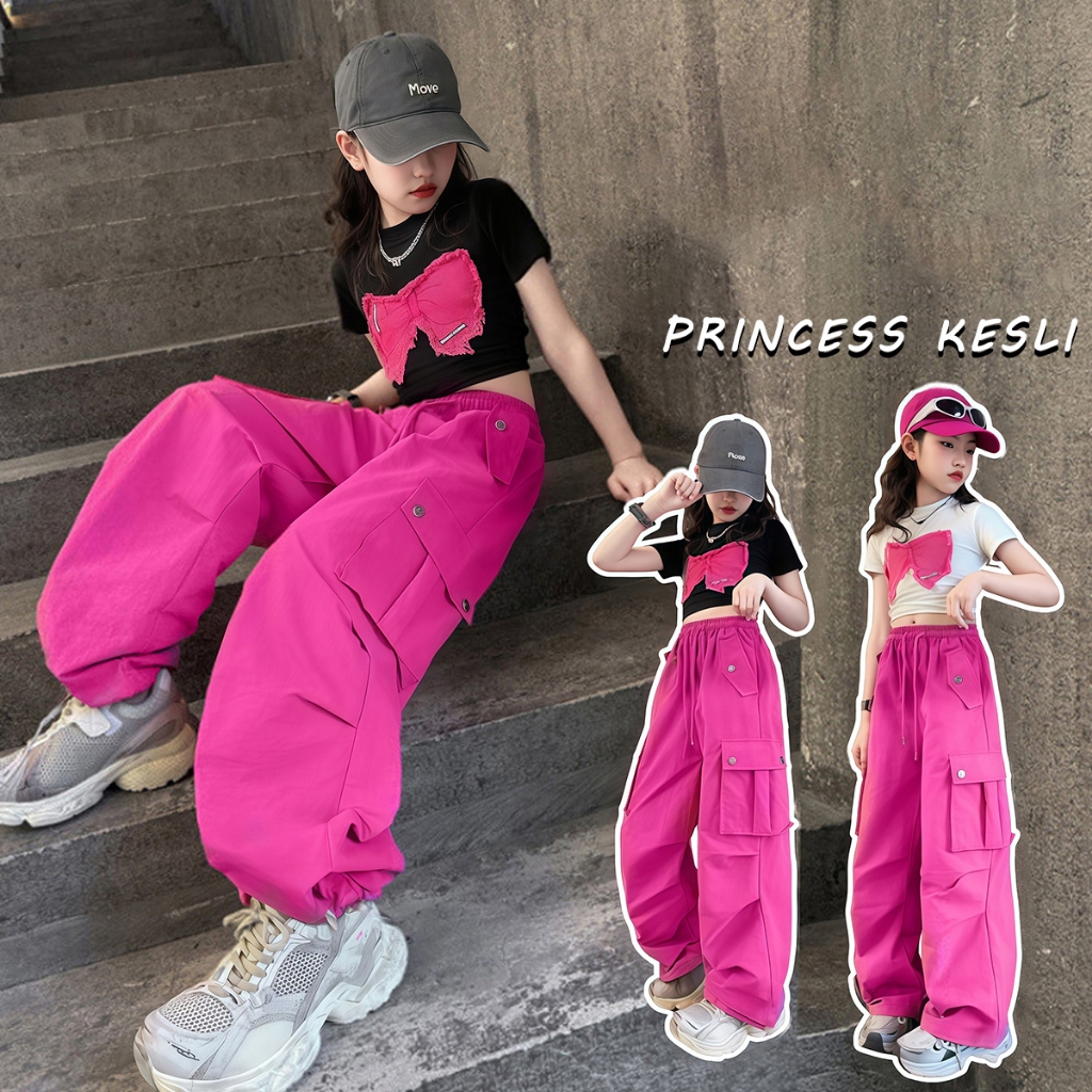 PRINCESS KESLI ชุดเซ็ทเด็กแฟชั่น กางเกงเด็กผู้หญิง เสื้อยืดลำลองกางเกง ...
