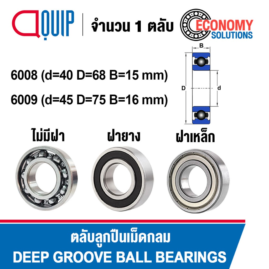 6008 6008ZZ 6008-2RS 6009 6009ZZ 6009-2RS ตลับลูกปืนเม็ดกลม ร่องลึก ...