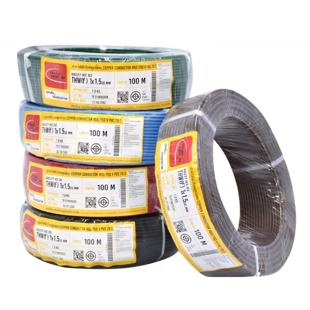 สายคอนโทรล VSF THW(f) 1x1.5 , 1x2.5 100เมตร ไทยยูเนี่ยน THAI UNION สาย ...