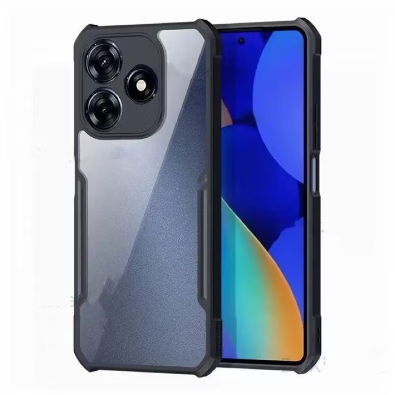 703 เคสขอบสีหลังใส กันกล้อง สำหรับ OPPO Realme C51 C53 Note50 C55 C65 ...