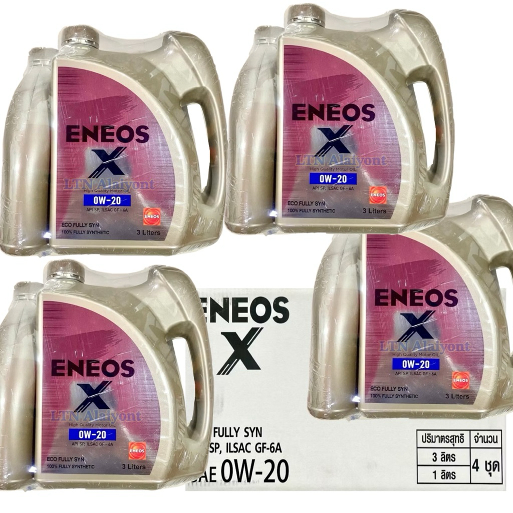 🌈 ของแท้ ️ ยกลัง ️ 4 ชุด ( 3+1 ลิตร ) ENEOS X 0W-20 API SP ECO FULLY SYNTHETIC น้ำมันเครื่อง ...