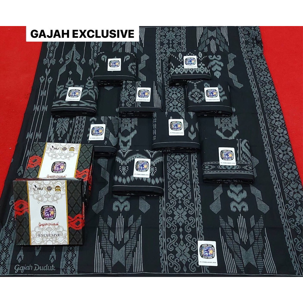 ผ้าโสร่งผู้ชาย Gajah Duduk รุ่น EXCLUSIVE สีดำ ลายสวยๆ ผ้านิ่ม ใส่สบาย | Shopee Thailand