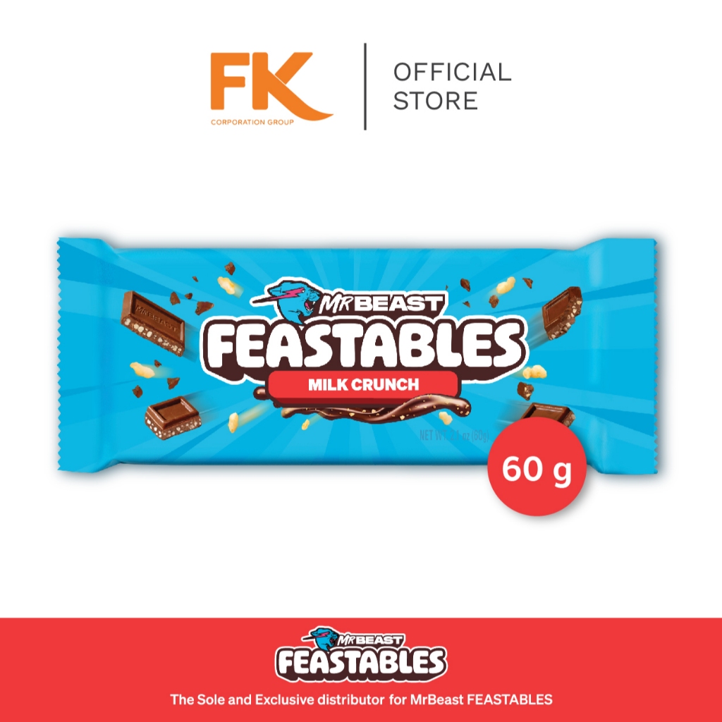 Feastables มิสเตอร์บีสต์ฟีสเทเบิ้ล มิลค์ครั้นช์ 60ก | Shopee Thailand