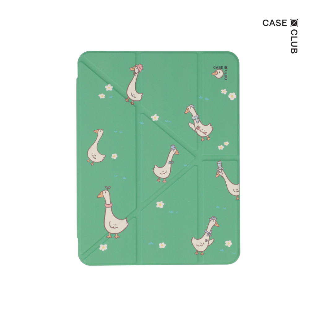 CaseClub เคสไอแพด หลังใส ฝาปิดสี ลาย Flower Duck Pattern สำหรับ iPad ...