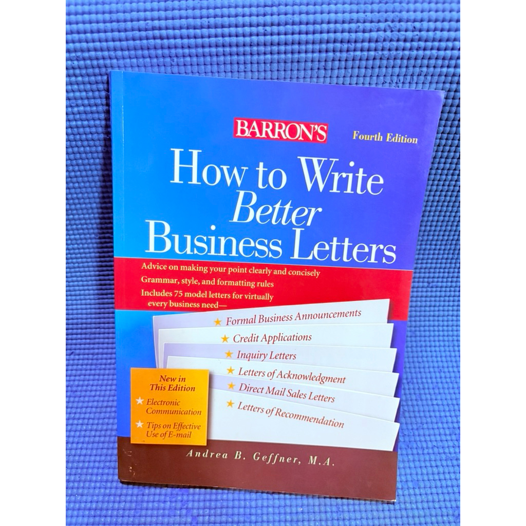BARRON'S How to Write Better Business Letters ไม่มีจดตำหนิสันข้างมือ2 ...