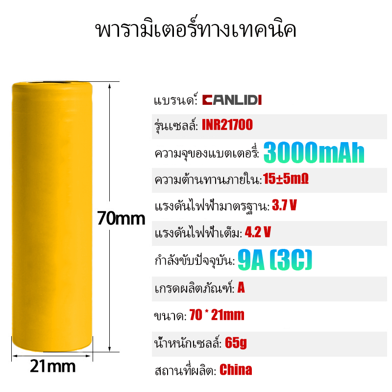 🔥จัดส่งที่รวดเร็ว🔥CANLIDI MT-21V 5C 5/10/15เซลล์ 21700 แบตเตอรี่ ความจุแบตเตอรี่ลิเธียมสำหรับ ...