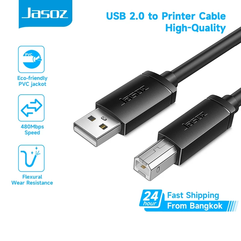 ⚡COD⚡Jasoz USB Printer Cable USB Type B Male to A USB 2.0 Cable for ...
