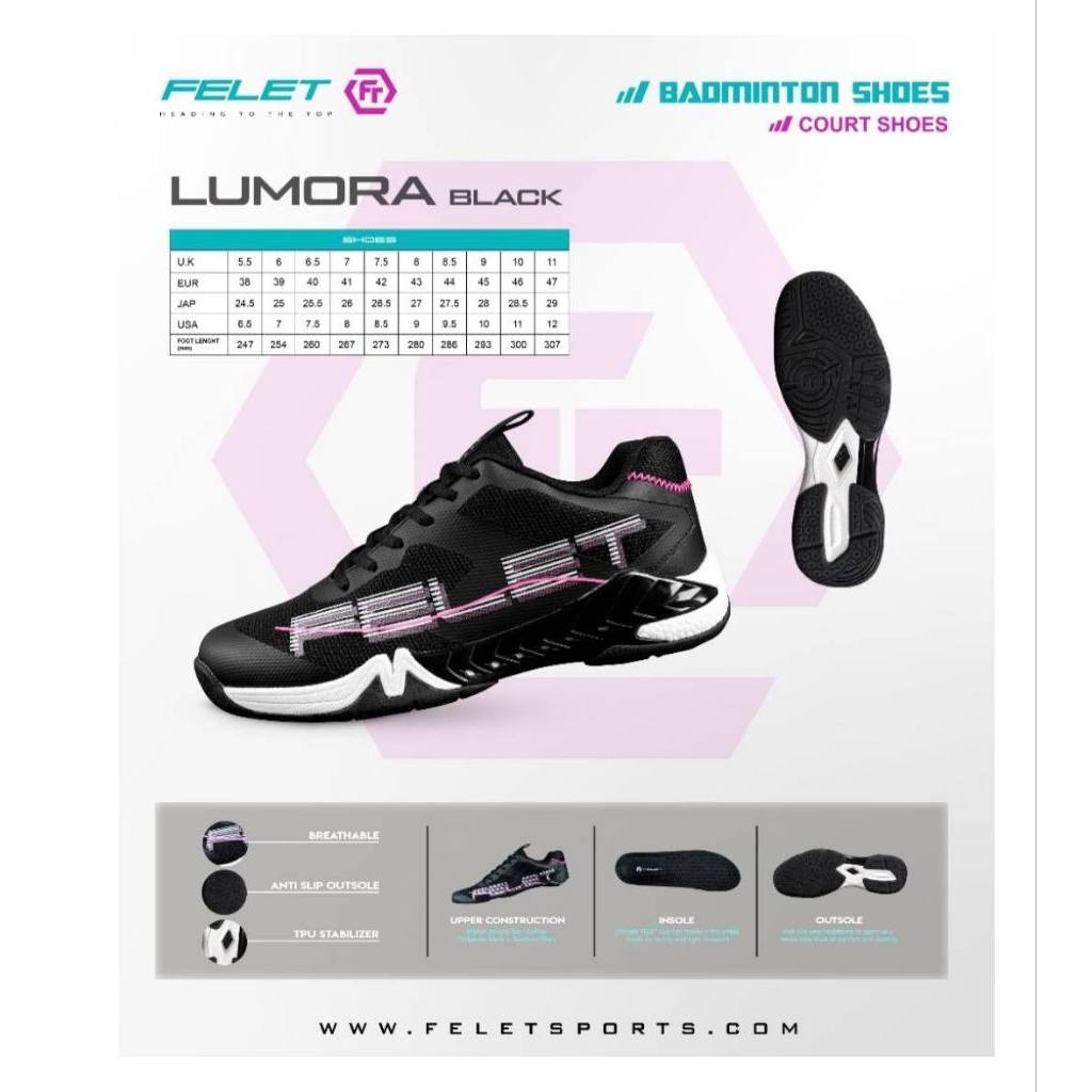 รองแบดมินตัน FELET LUMORA | Shopee Thailand