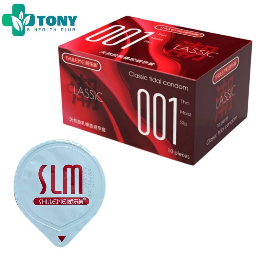 ถุงยางอนามัย เอสแอลเอ็ม สูตรไหลลื่น บาง 001 ขนาด 52+2 มม SLM Condom ...