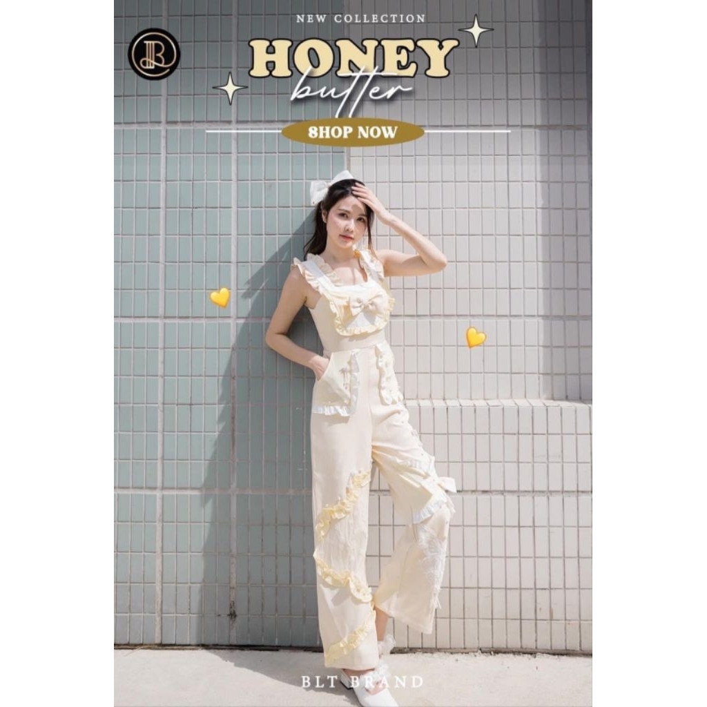 จั้มสูทขายาวBLTสีเหลืองพาทเทล ไซส์M/Used/A13 | Shopee Thailand