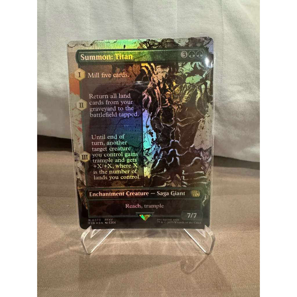 MTG Final Fantasy Variants Foil: Summon: Titan (0373 - Borderless) | Shopee Thailand