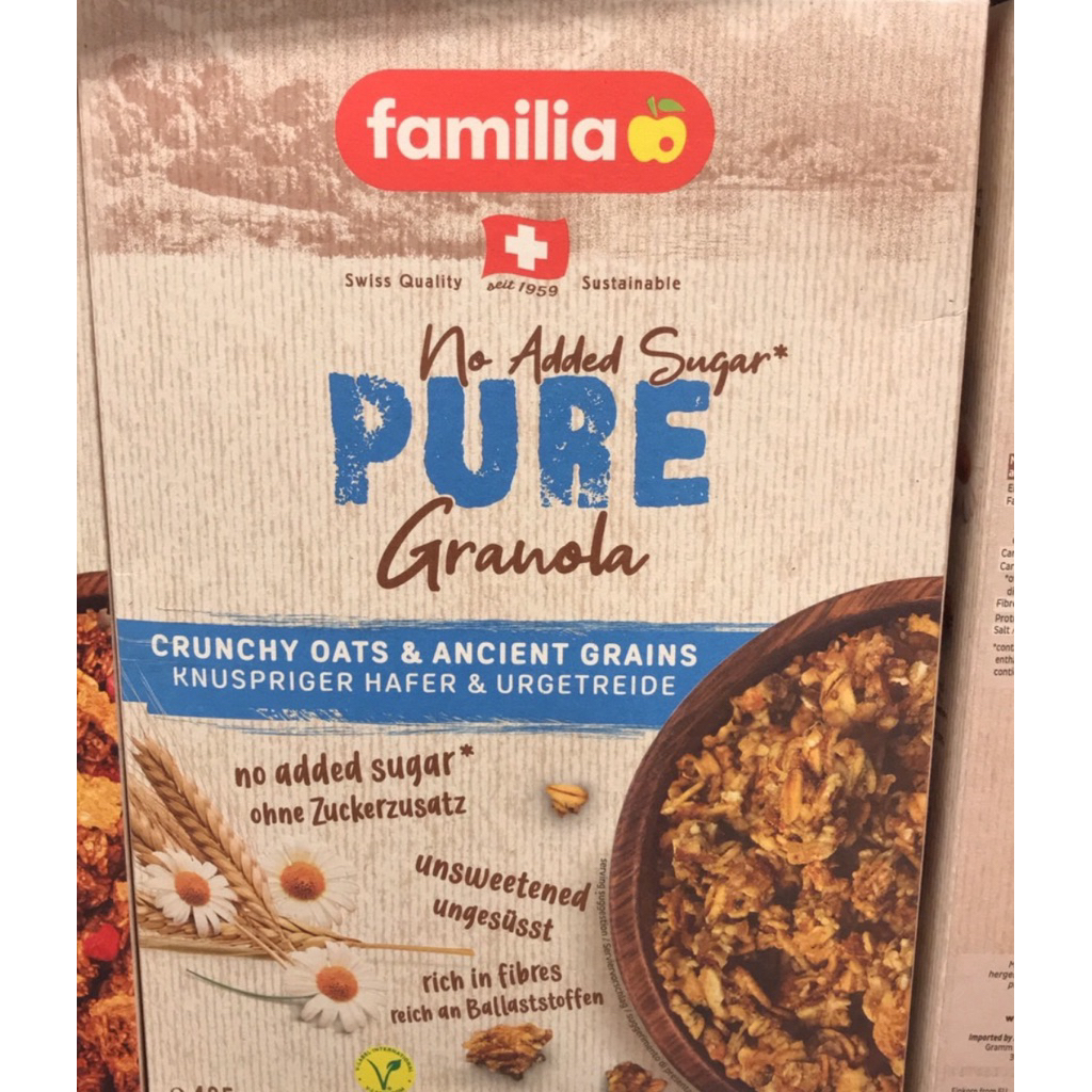 Familia Pure Granola No Added Sugar แฟมิเลีย เพียว กราโนล่า ไม่มีน้ำตาล ...