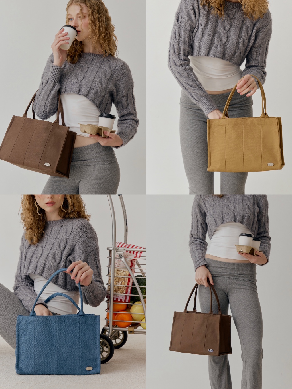 RELLA - Cubic Tote Bag กระเป๋าผ้าแคนวาสทรงเหลี่ยม | Shopee Thailand