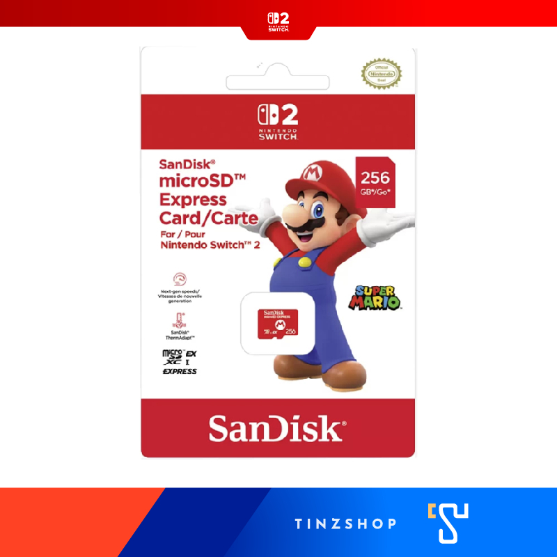 [Switch2] ประกันร้าน Tinzshop Nintendo Switch 2 Sandisk microSD Express Card (Mario) For Switch2 ...