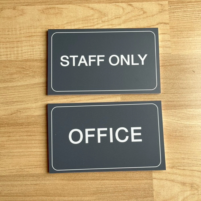 ป้ายติดผนัง STAFF ONLY / OFFICE ป้ายพลาสวูด5มิล 20*12ซม สีเทา | Shopee ...