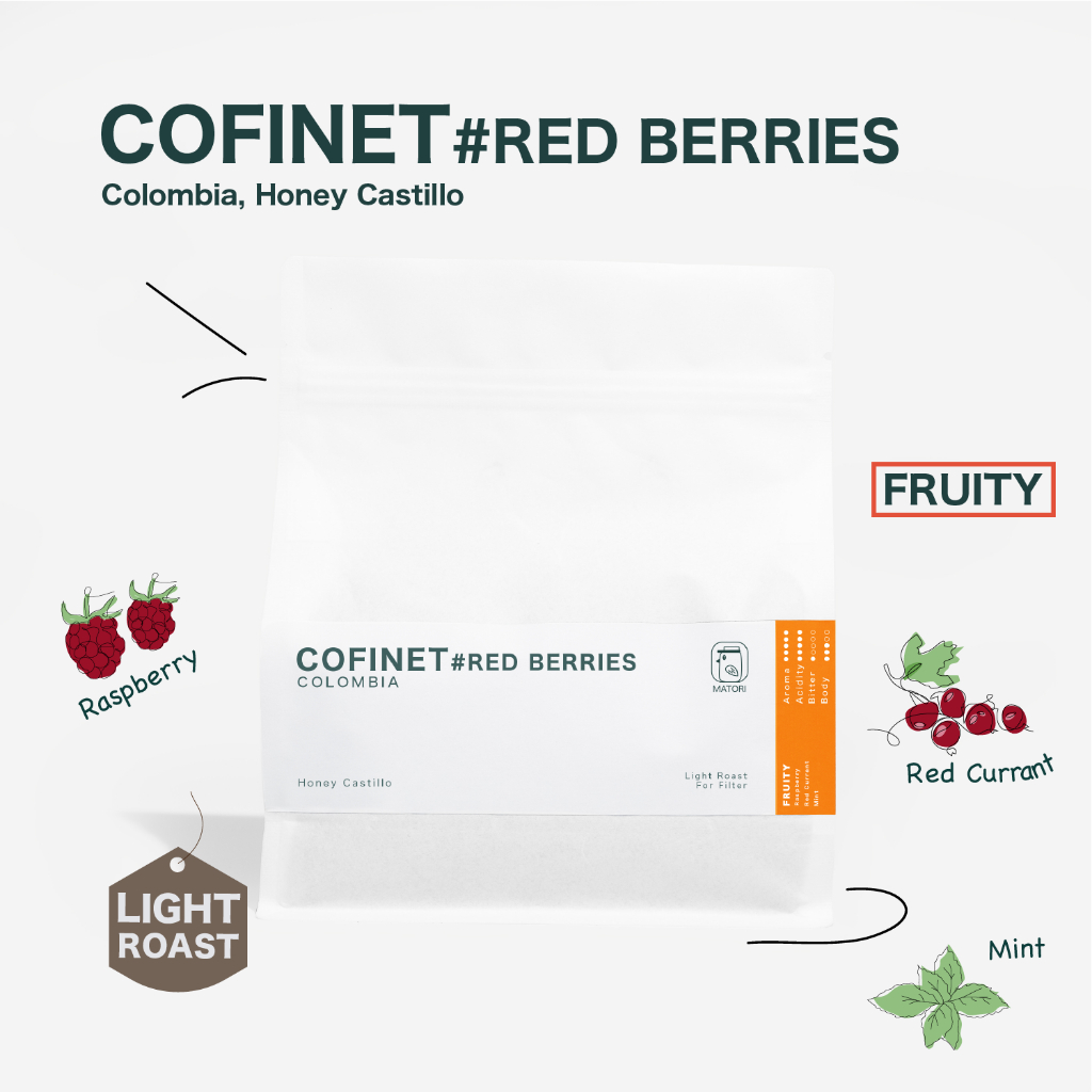 Matori Coffee Roaster เมล็ดกาแฟคั่วอ่อน Colombia, Cofinet #Red Berries ...