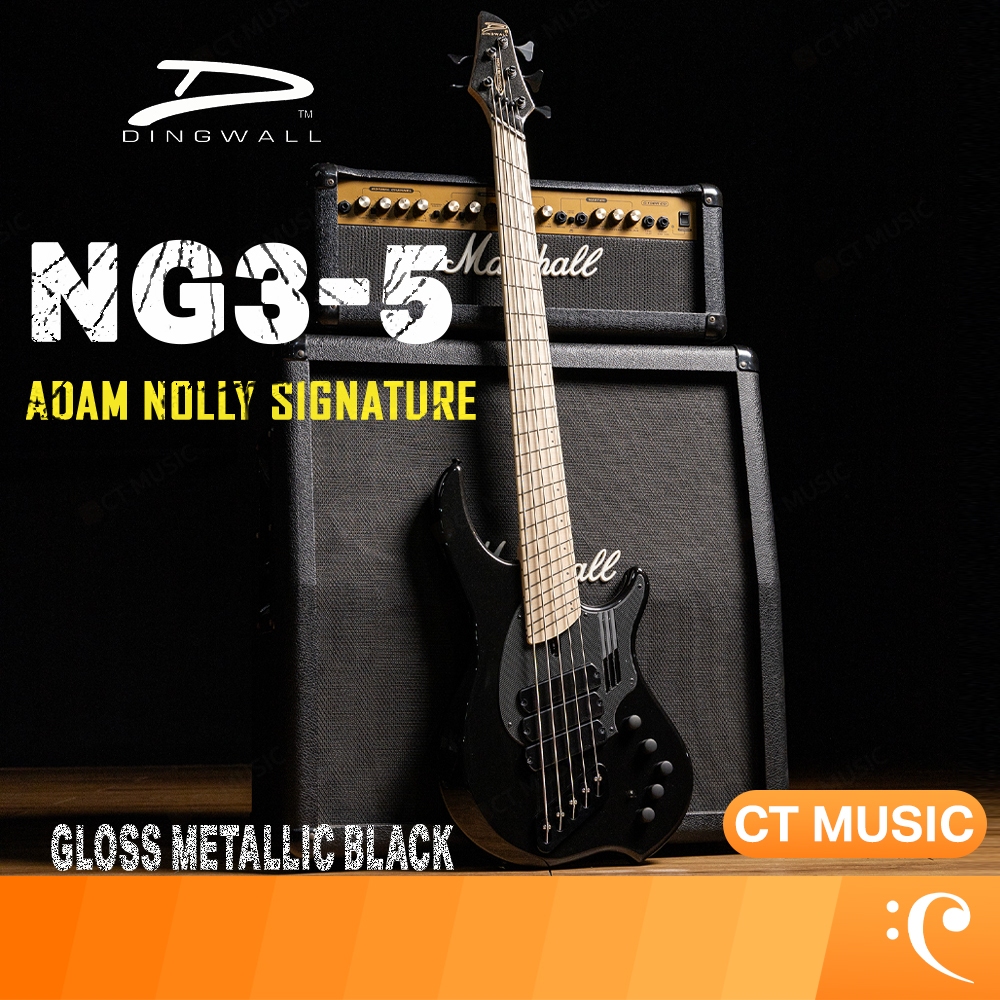 DINGWALL NG3-5 Gloss Metallic Black Electric Bass เบสไฟฟ้า เบส DingWall ...