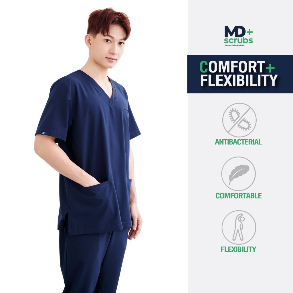 (มีบริการปักชื่อ) MD Scrubs plus ชุดสครับผู้ชาย รุ่น Comfort (ชุด Set ...