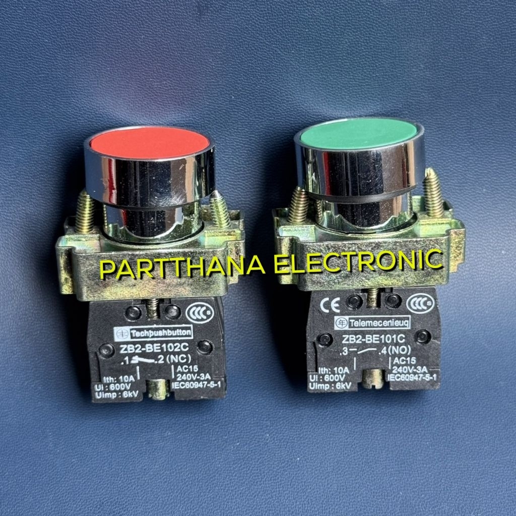 XB2-BA31 XB2-BA42 กดติด-ปล่อยดับ หัวเรียบ ไม่มีไฟXB2-BA31 เขียว 1NOXB2 ...