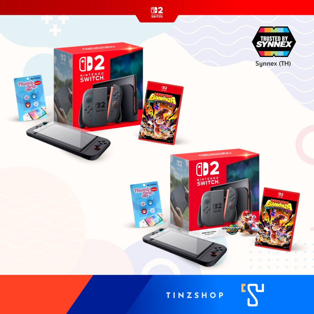 Tinzshop Nintendo Switch 2 (ประกัน Synnex ไทย) + กันรอยกระจก + ครอบปุ่ม + Game NS2 Donkey Kong ...