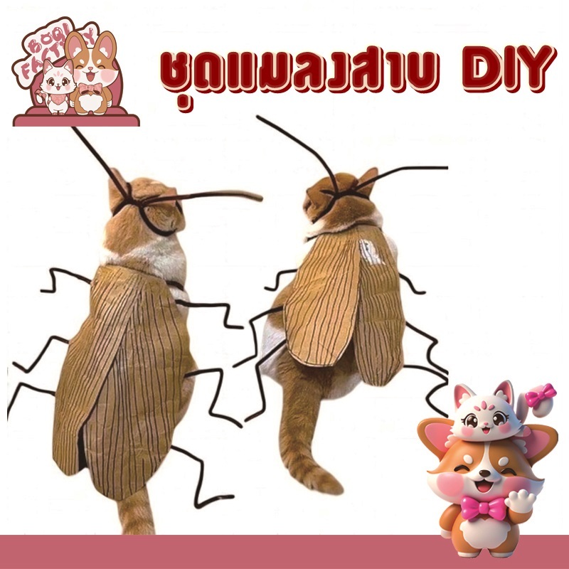 Boqi Factory ชุดแมลงสาบคอสเพลย์แมว ดีไซน์สร้างสรรค์ ชุดแปลงร่าง ทำด้วยมือ Roachpet | Shopee Thailand