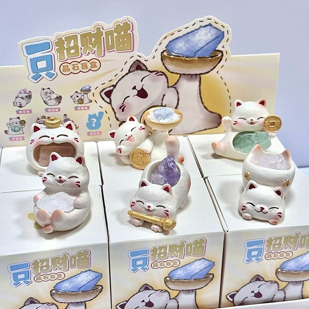 (🐱🪨 กดในไลฟ์มีส่วนลด )แบบสุ่ม : Meow Lucky Crystal ;แมวกวักหินลัคกี้ ...
