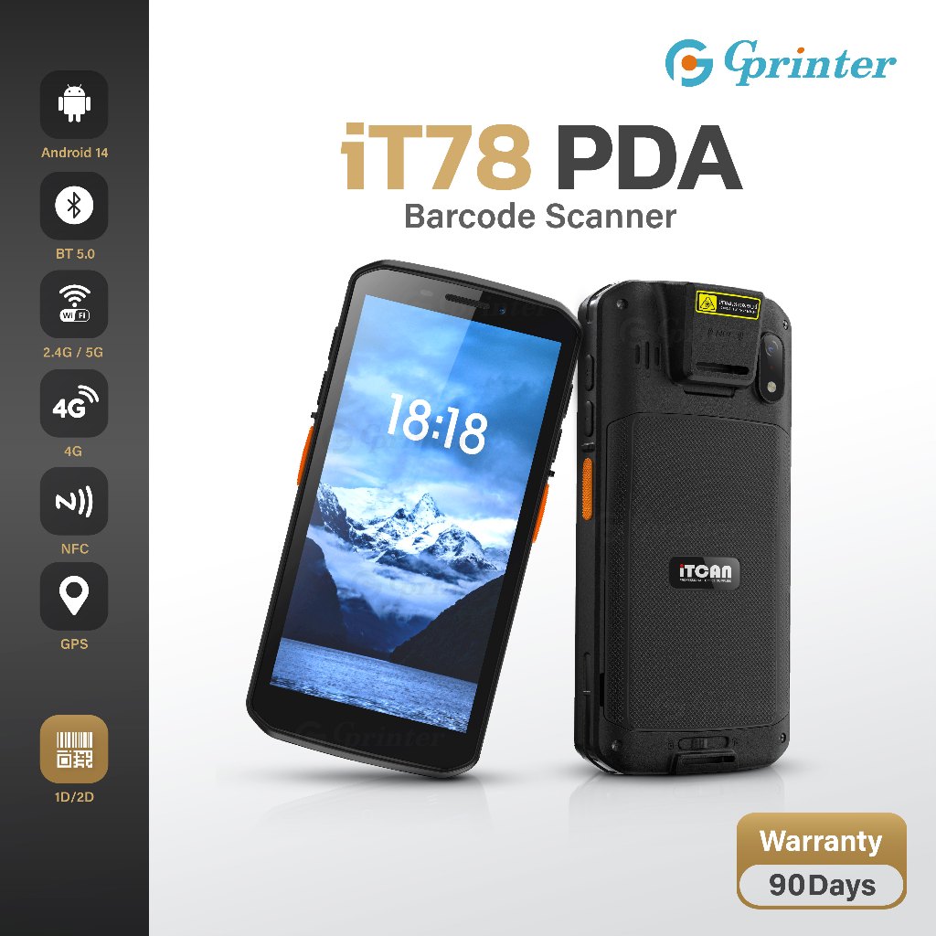 Gprinter PDA iT78 เครื่องสแกนบาร์โค้ด เครื่องนับสินค้าคงคลัง 1D2D สแกนบาร์โค้ดพกพา handheld ...
