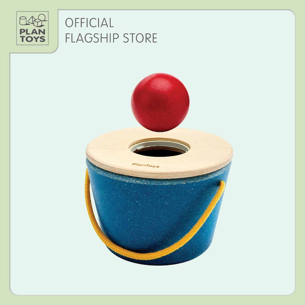 PlanToys ของเล่นไม้ 5910 Pop ‘n’ Drop Bucket ถังหยอดบอล เสริมพัฒนาการ สำหรับเด็กอายุ 12 เดือน ...