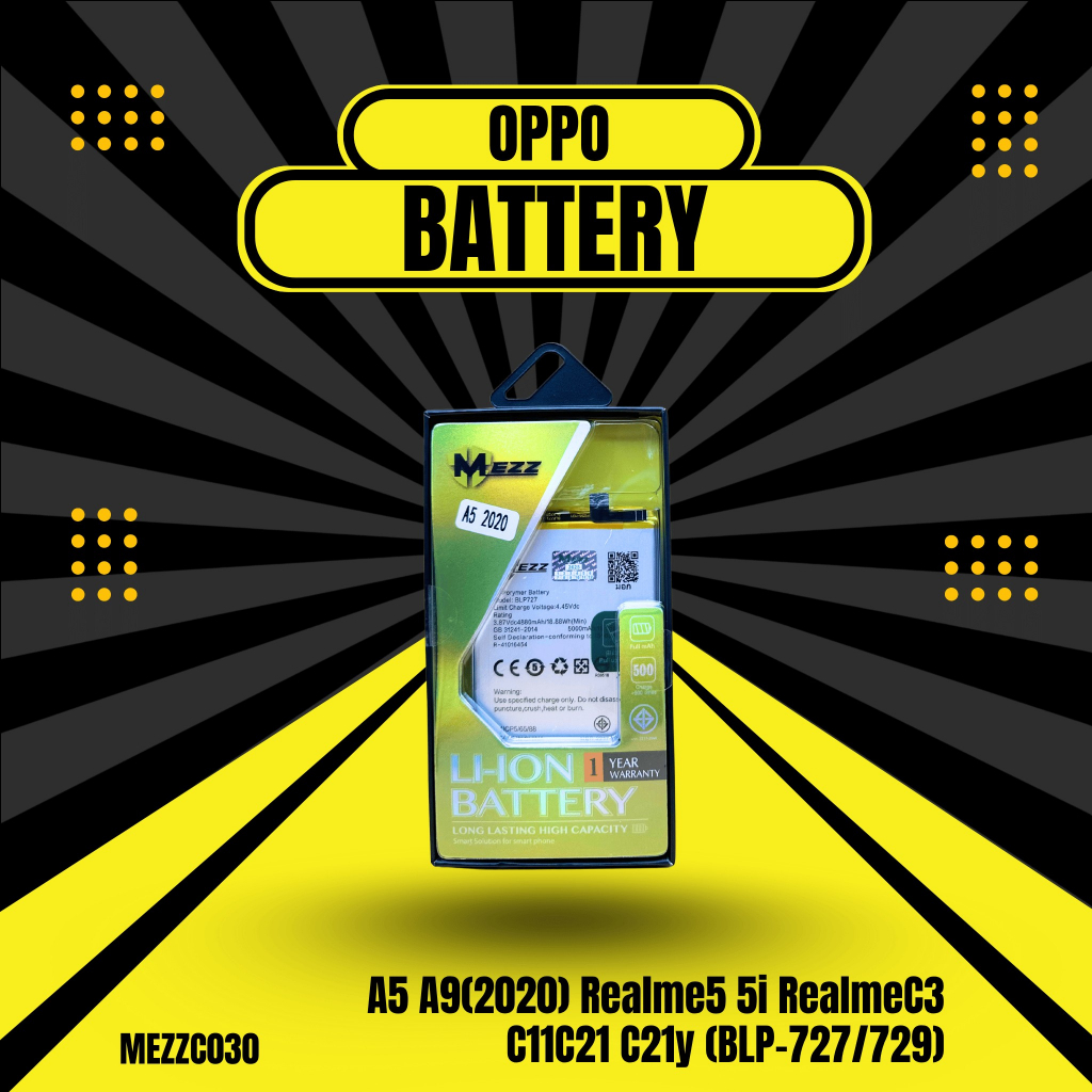 เเบตเตอรี่ OPPO A5/A9(2020)/Realme5/5i/RealmeC3/C11/C21/C21y (BLP-727/ ...